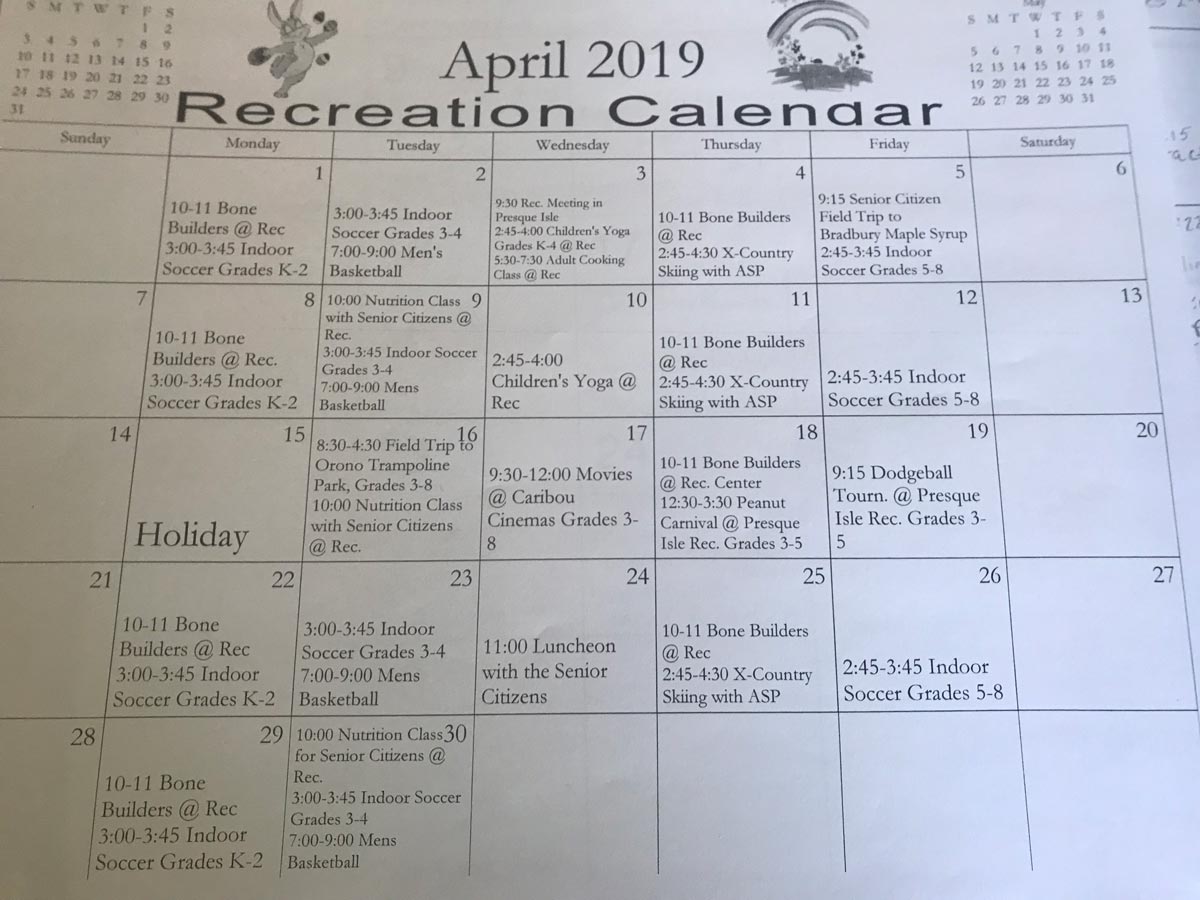 Recreation Department | Town of Washburn, Maine | Aroostook County